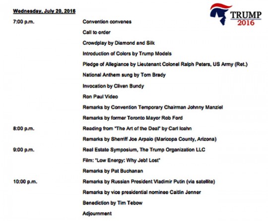 FLASHFORWARD: REVEALED: EXCLUSIVE: Schedule of 2016 GOP Convention ...