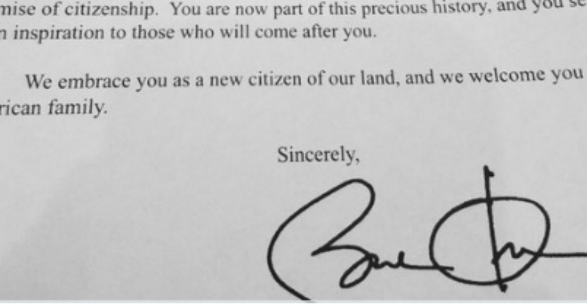 Congratulations President Obama Get Letter