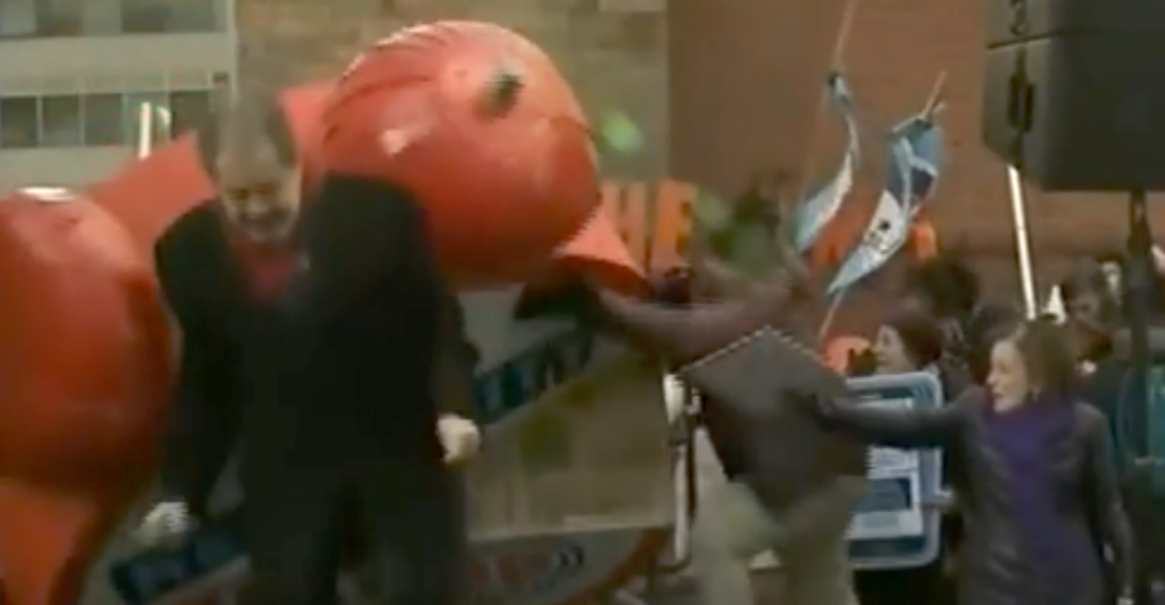 Democratic Congressman Knocked off Stage by Falling Net Neutrality Sign