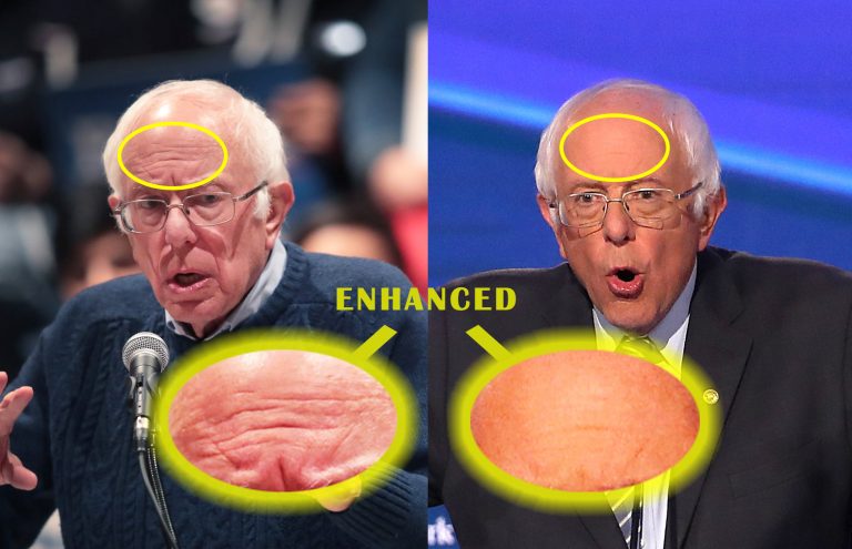 Bernie Sanders Flaunts Suspiciously Smooth Forehead at Democratic Debate