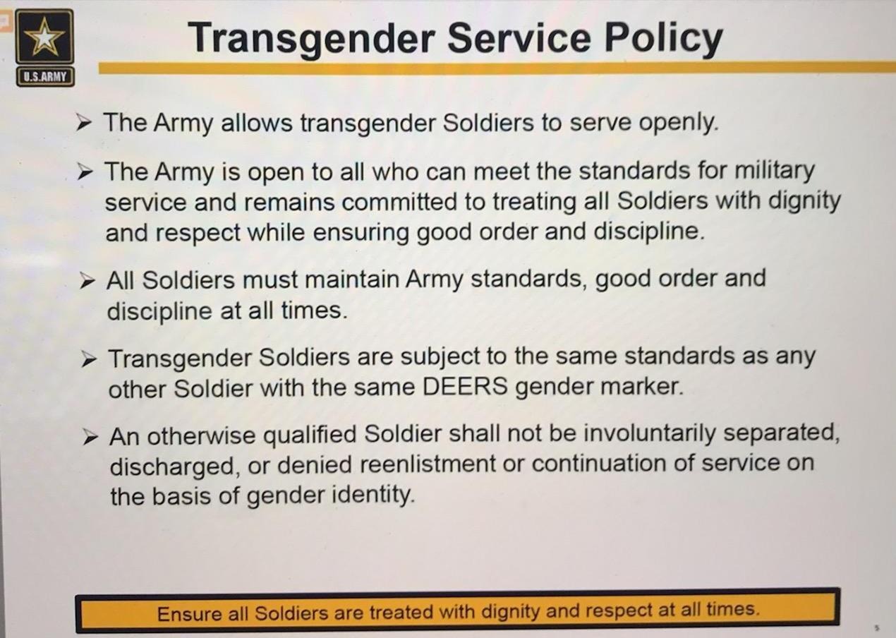 Army Mandates Training on Pronouns and Treatment of Trans Soldiers