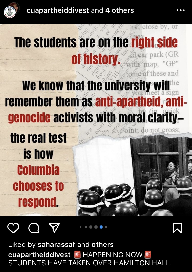 Columbia Students Storm University Building and Hoist Banner Calling ...