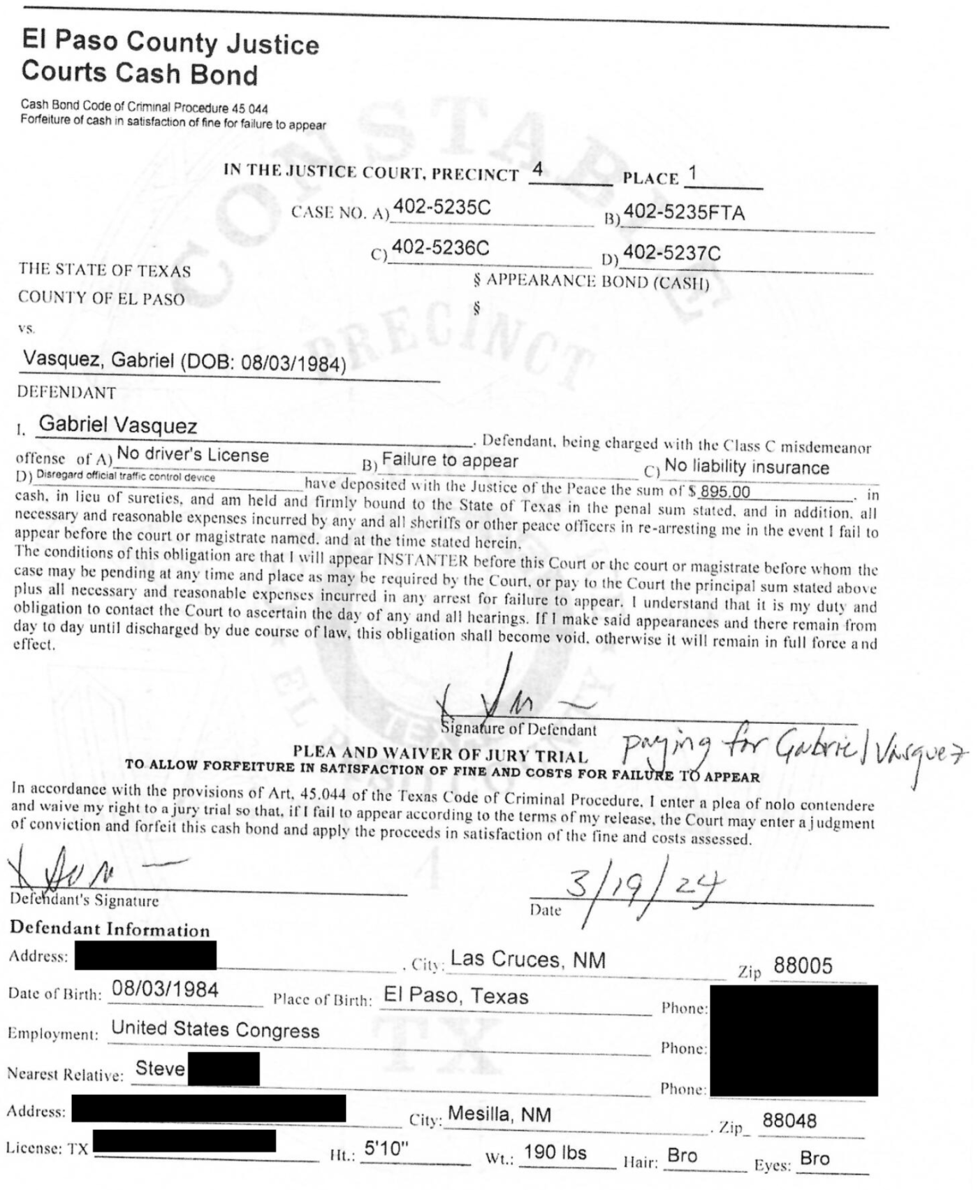 Rep. Gabe Vasquez Due in Court After Texas Police Execute Arrest ...