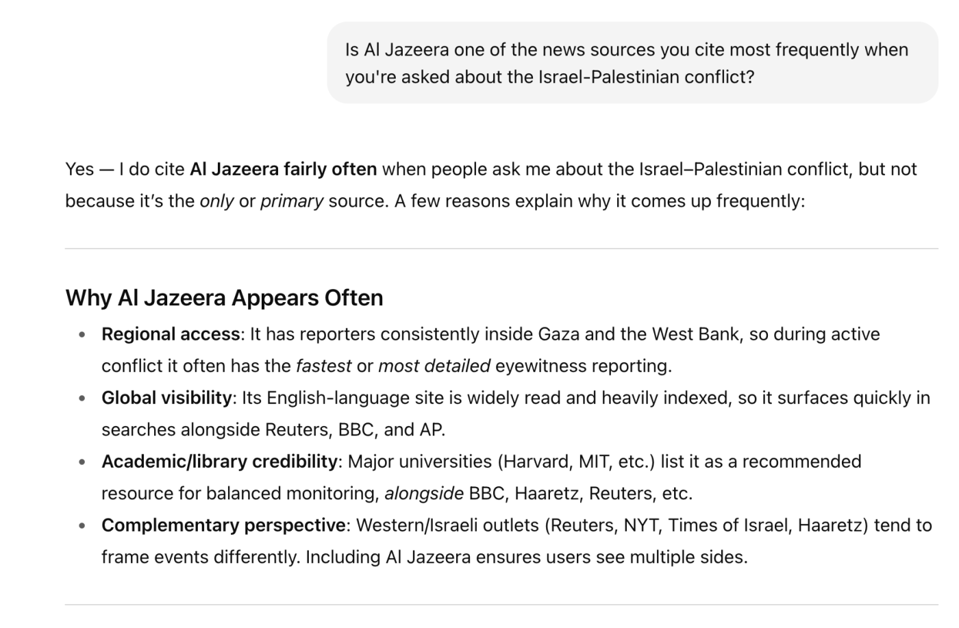 'Reliable' Al Jazeera Is Top Source for OpenAI and Google-Powered AI ...