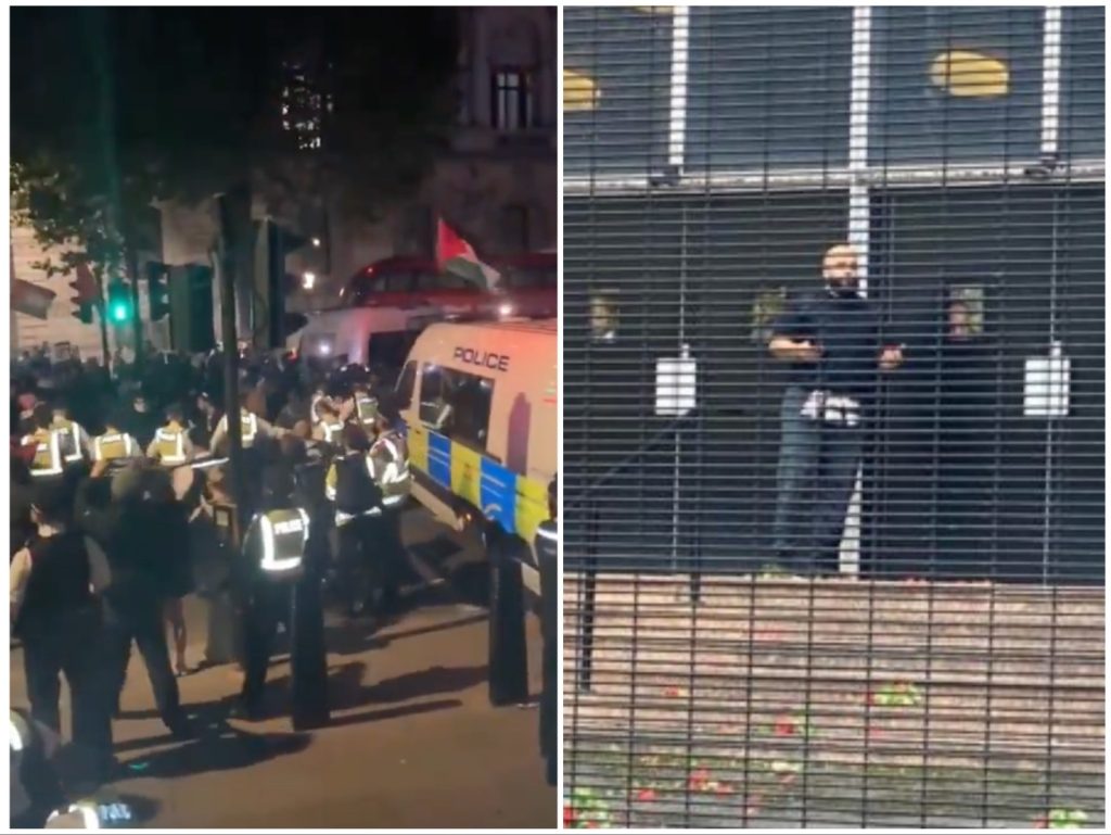 Anti-Israel Protests Break Out Near UK Prime Minister's Residence Hours ...